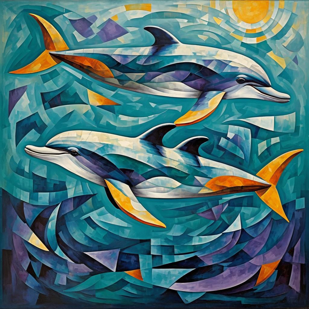 Cubism Dolphin - AI Generated Artwork - NightCafe Creator