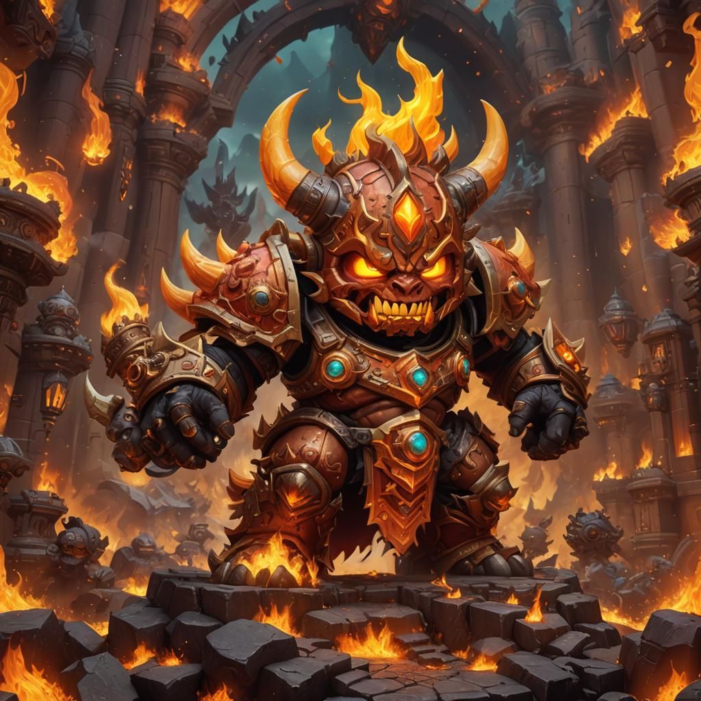 Chibi Ragnaros World Of Warcraft Ai Generated Artwork Nightcafe Creator