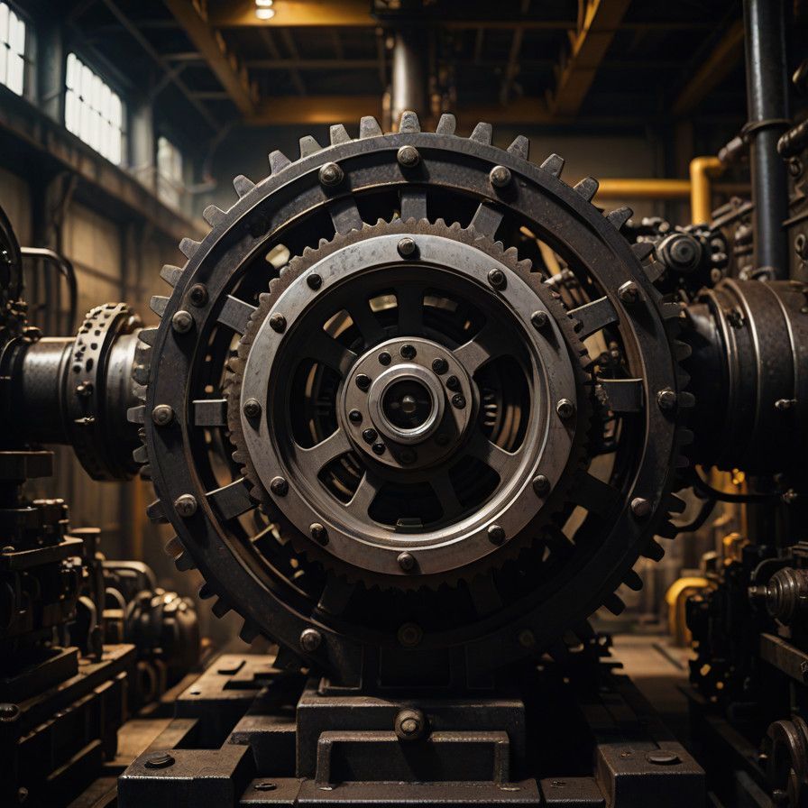 Stahlkonstruktion - Vibrant Steel Framework Illuminated in a...