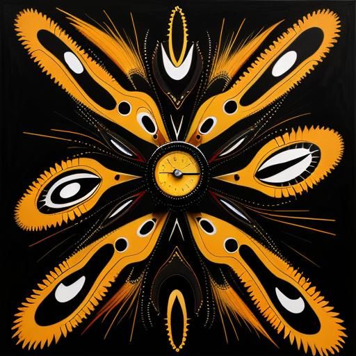 Clocks. Weird pareidolia faces. Surrealist art. Aboriginal art ...