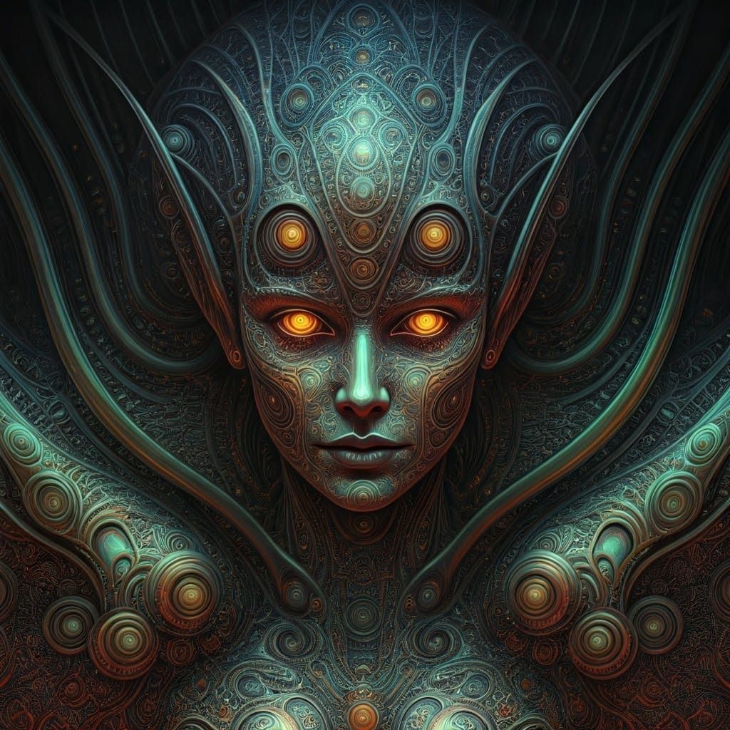 DMT Machine Elf. - Machine Elves in a Biomechanical, Iridesc...