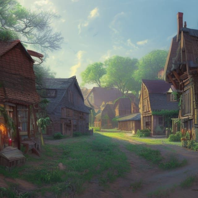 Village - AI Generated Artwork - NightCafe Creator