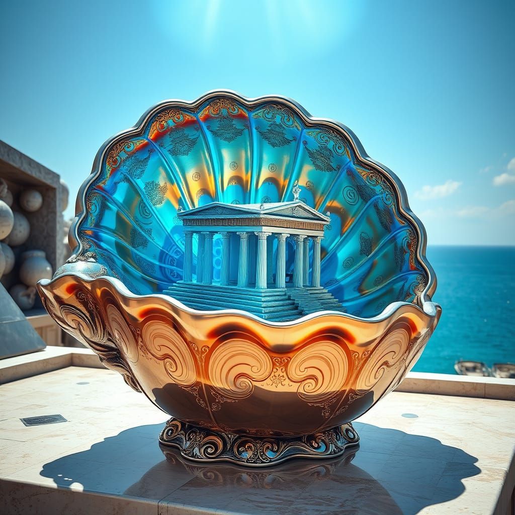 Seashell with Greek Temple @Andrearosalife
