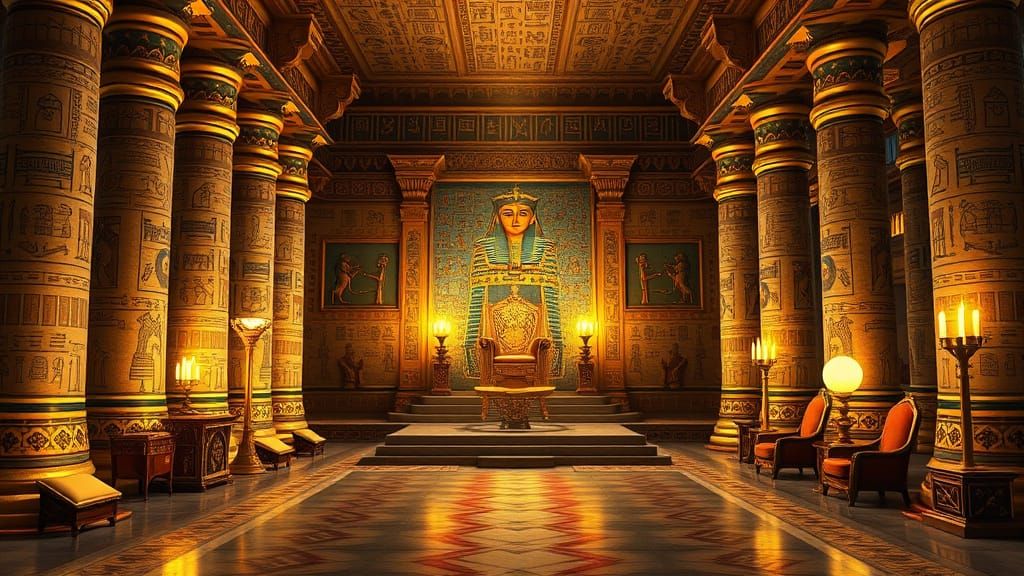 The Pharoah's Throne Room - Egyptian Pharaoh's Throne Room i...