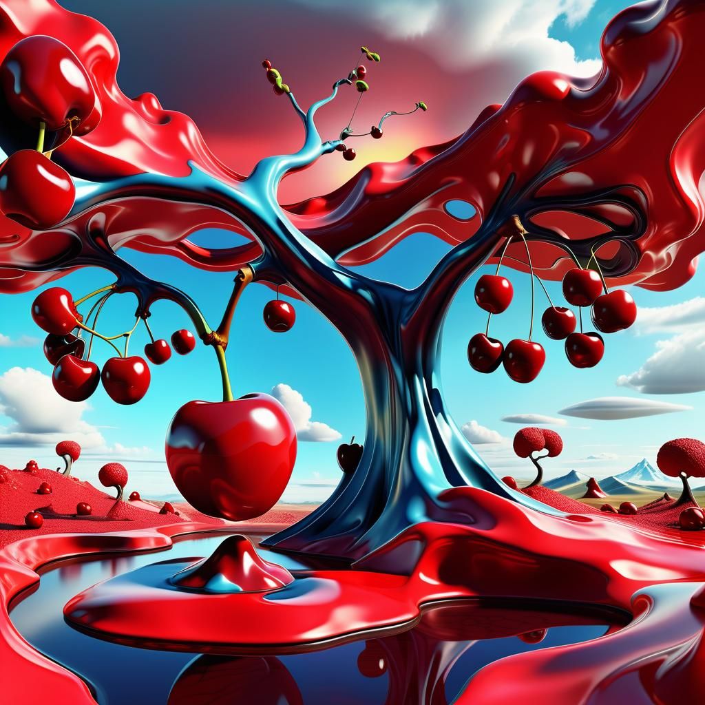 Surreal Cherry Tree - AI Generated Artwork - NightCafe Creator