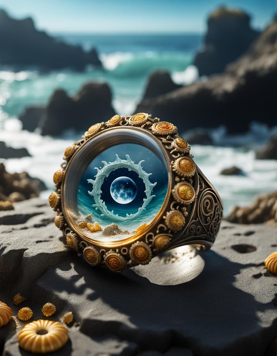 Sun Moon Ocean ring - AI Generated Artwork - NightCafe Creator