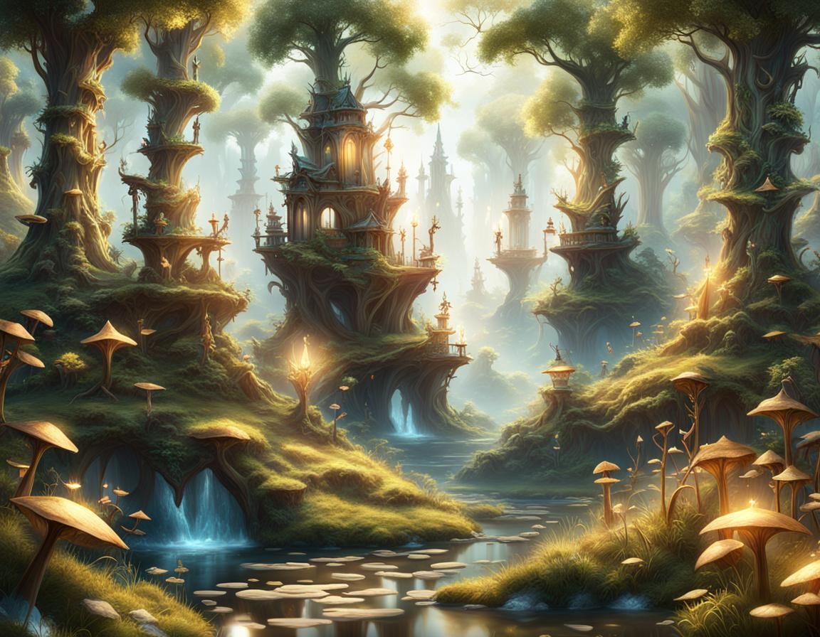 Woodland sprites and fairies - AI Generated Artwork - NightCafe Creator