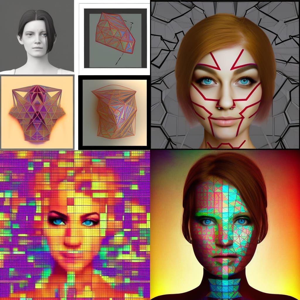Geometric Portrait - AI Generated Artwork - NightCafe Creator