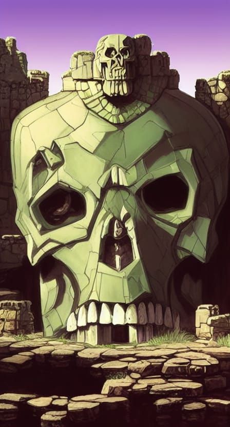 Skull castle comic book art - AI Generated Artwork - NightCafe Creator