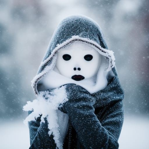 Snow ghost in a blizzard - AI Generated Artwork - NightCafe Creator
