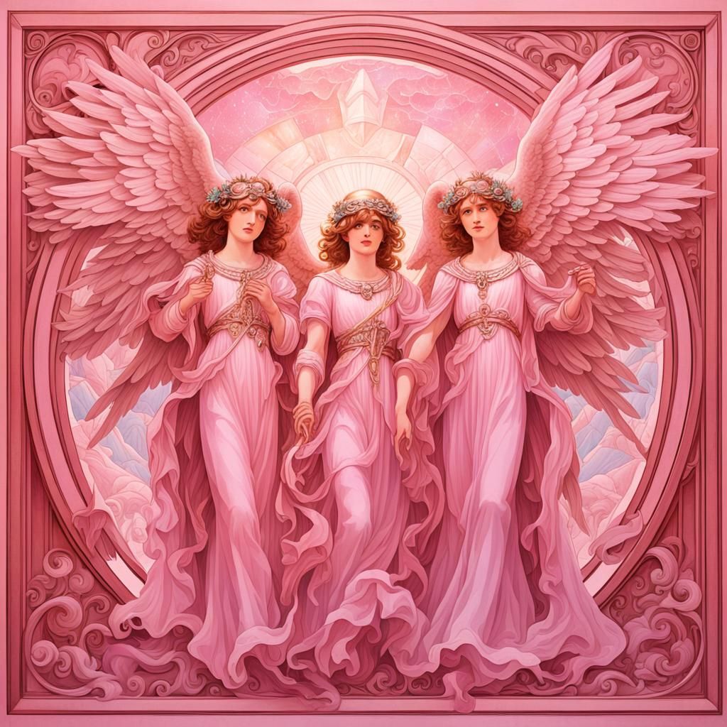 Pink Angels - AI Generated Artwork - NightCafe Creator