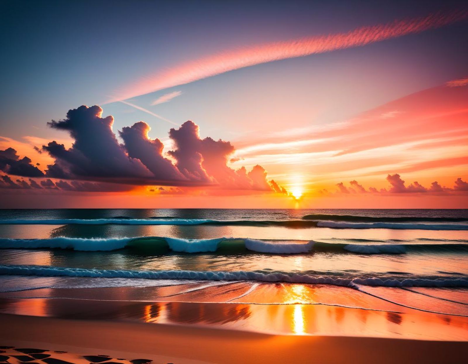 Minimalist photography :: #d51b21 tropical beach sunset, LightCoral to ...