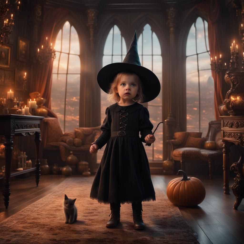 A Very Detailed Breathtaking Beautiful Stunning BABY Witch in a ...
