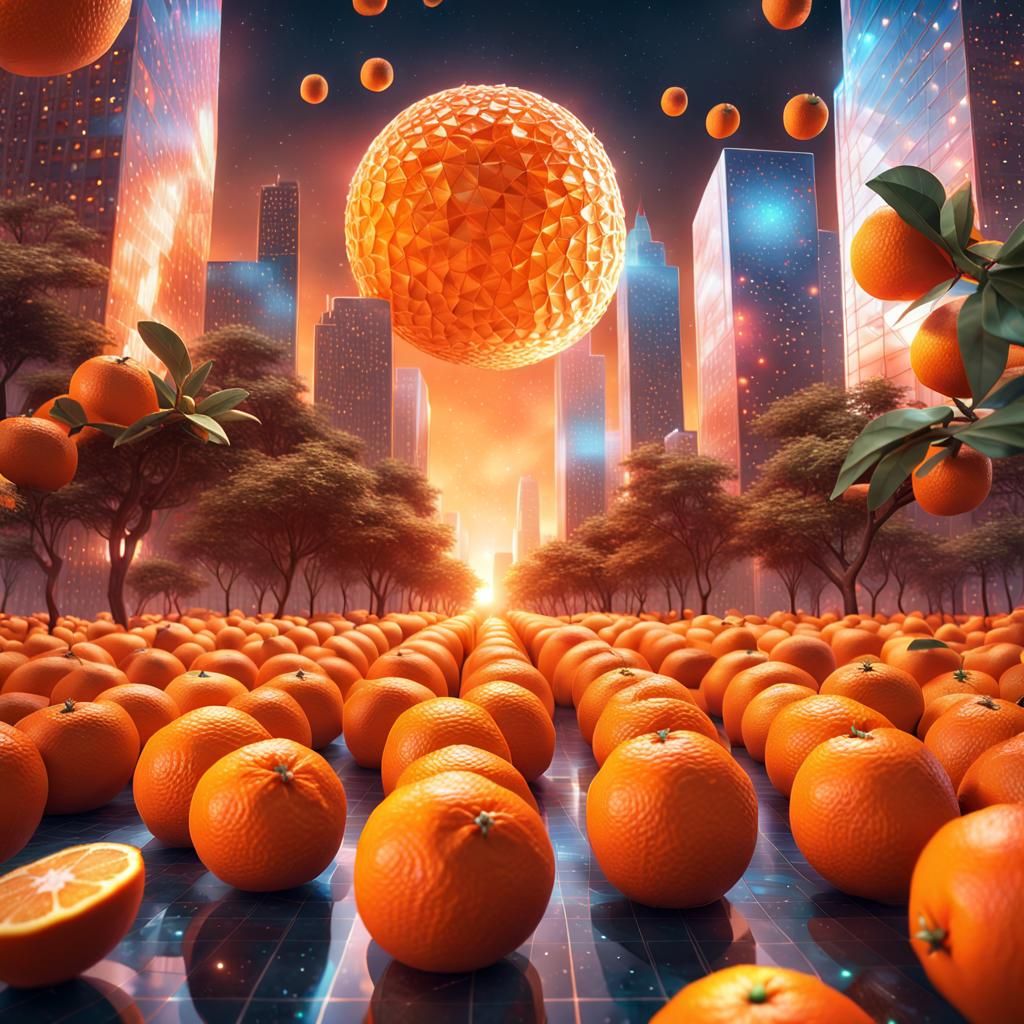 City of oranges - AI Generated Artwork - NightCafe Creator