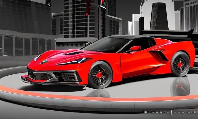 A Red 2023 Corvette mixed with a stylistic Pontiac Firebird full body ...