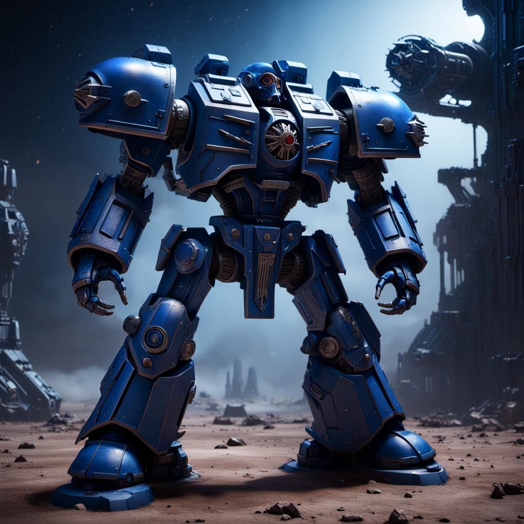 Warhammer 40K Ultramarines mech - AI Generated Artwork - NightCafe Creator