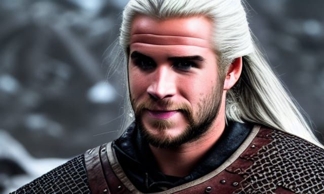 Liam Hemsworth as Geralt from the Witcher on Netflix - AI Generated Artwork - NightCafe Creator