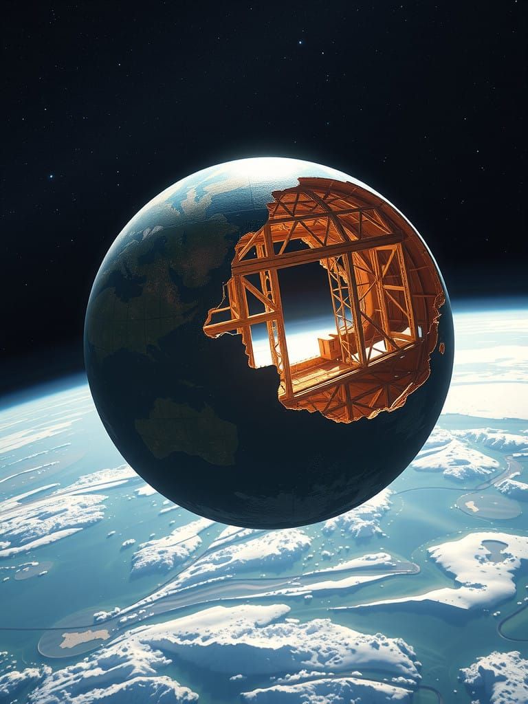 Earth from Space in Hypermodernist Style - AI Art