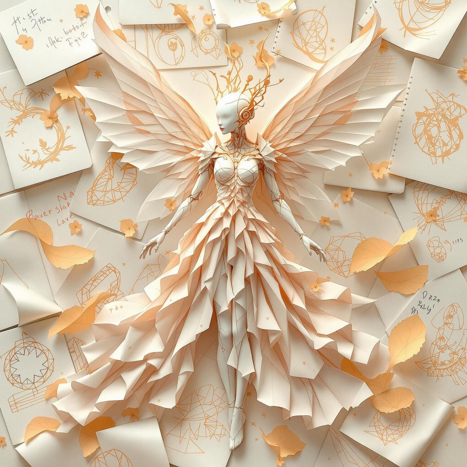 Made from Scratch - Whimsical Fairy in Origami Skin, Surroun...