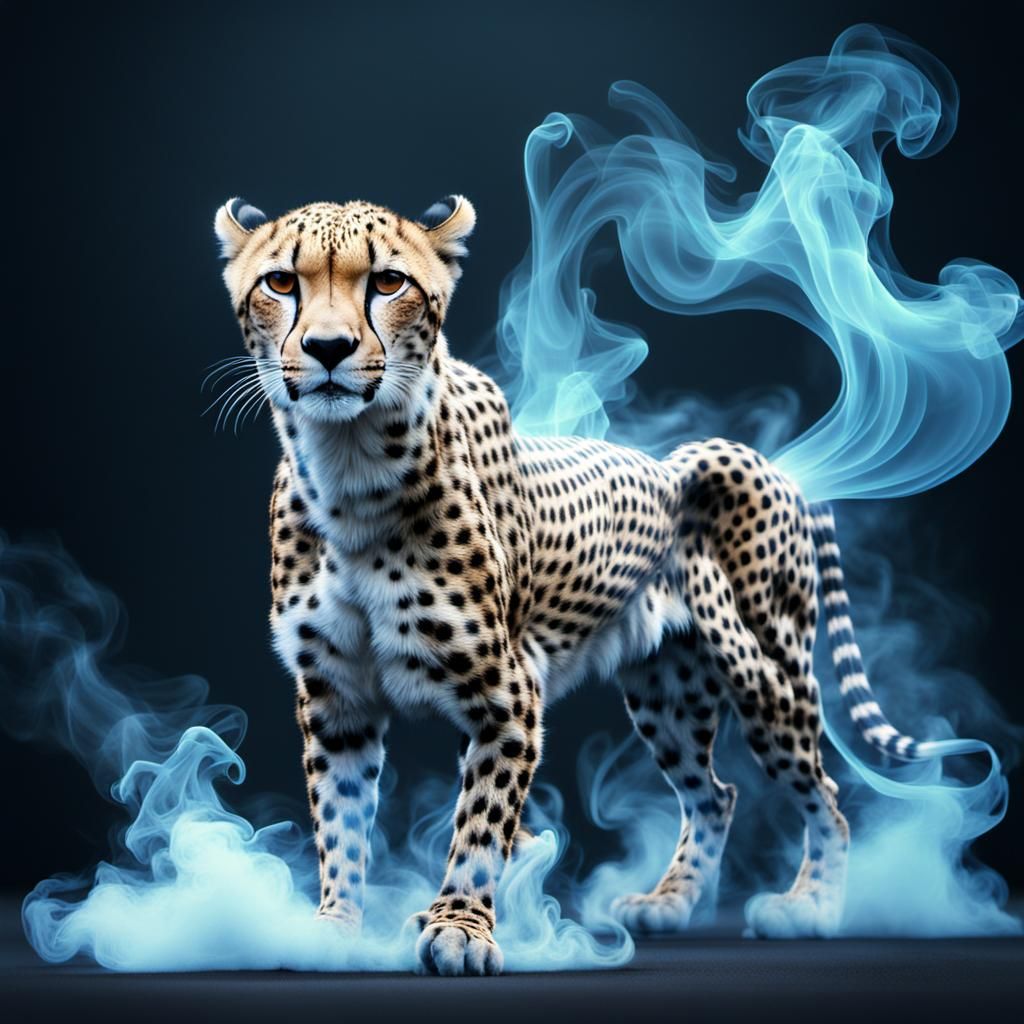 Cheetah hologram - AI Generated Artwork - NightCafe Creator