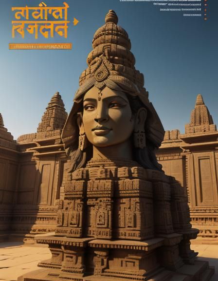 Magazine cover for Khajuraho temples in India called "Kama" with the ...