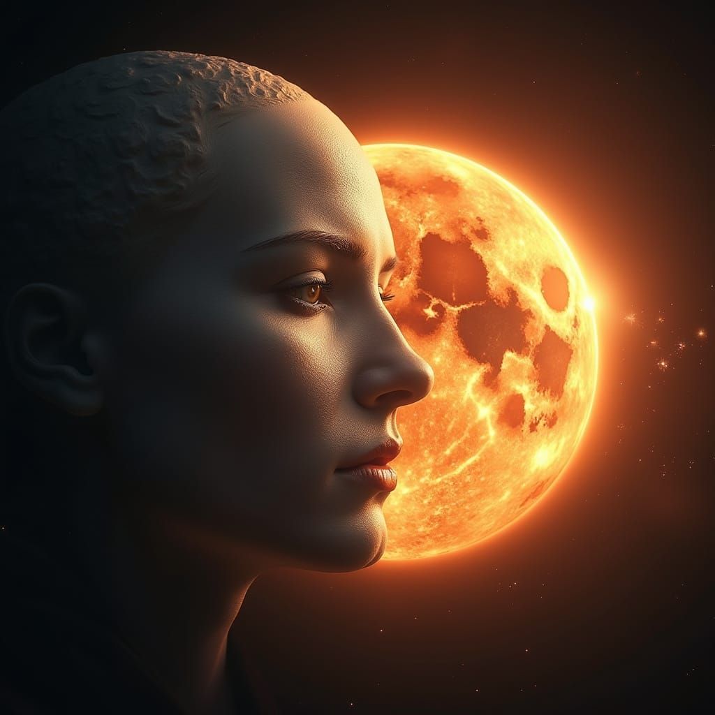 Face of the Moon - Ethereal Celestial Portraits in Stunning...