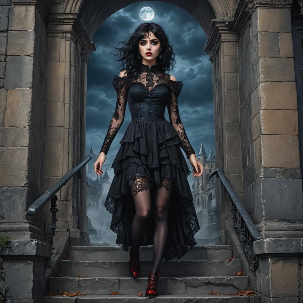 beautiful goth woman - AI Generated Artwork - NightCafe Creator