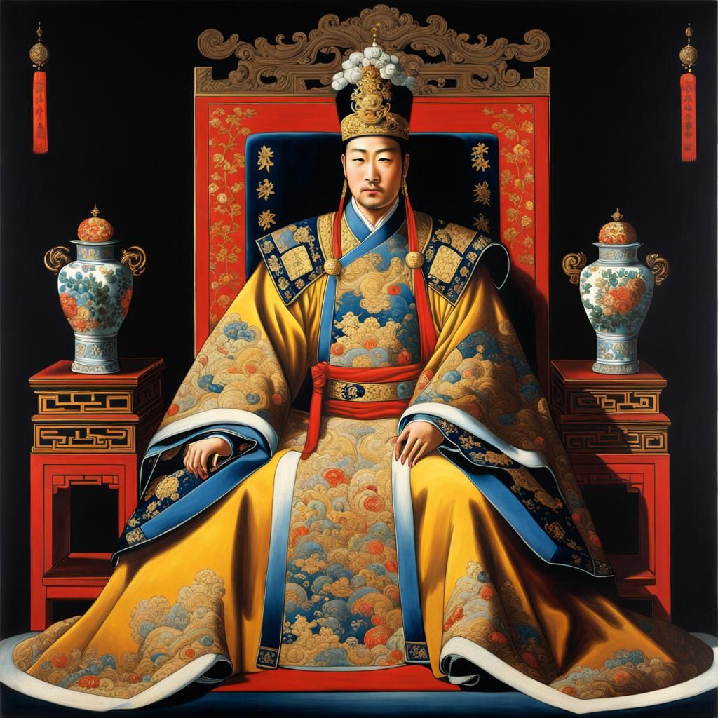 Manchu Emperor - Regal Qing Emperor in Ayami Kojima's Style