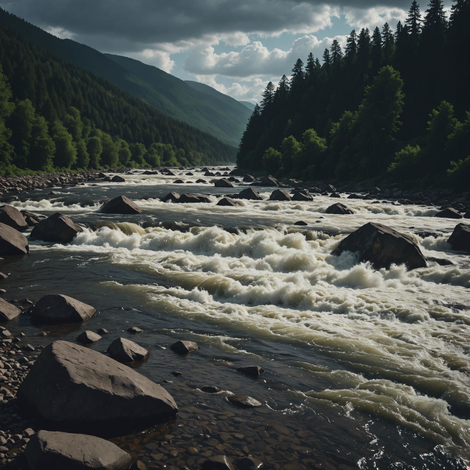 Raging River Epic cinematic brilliant stunning intricate meticulously ...