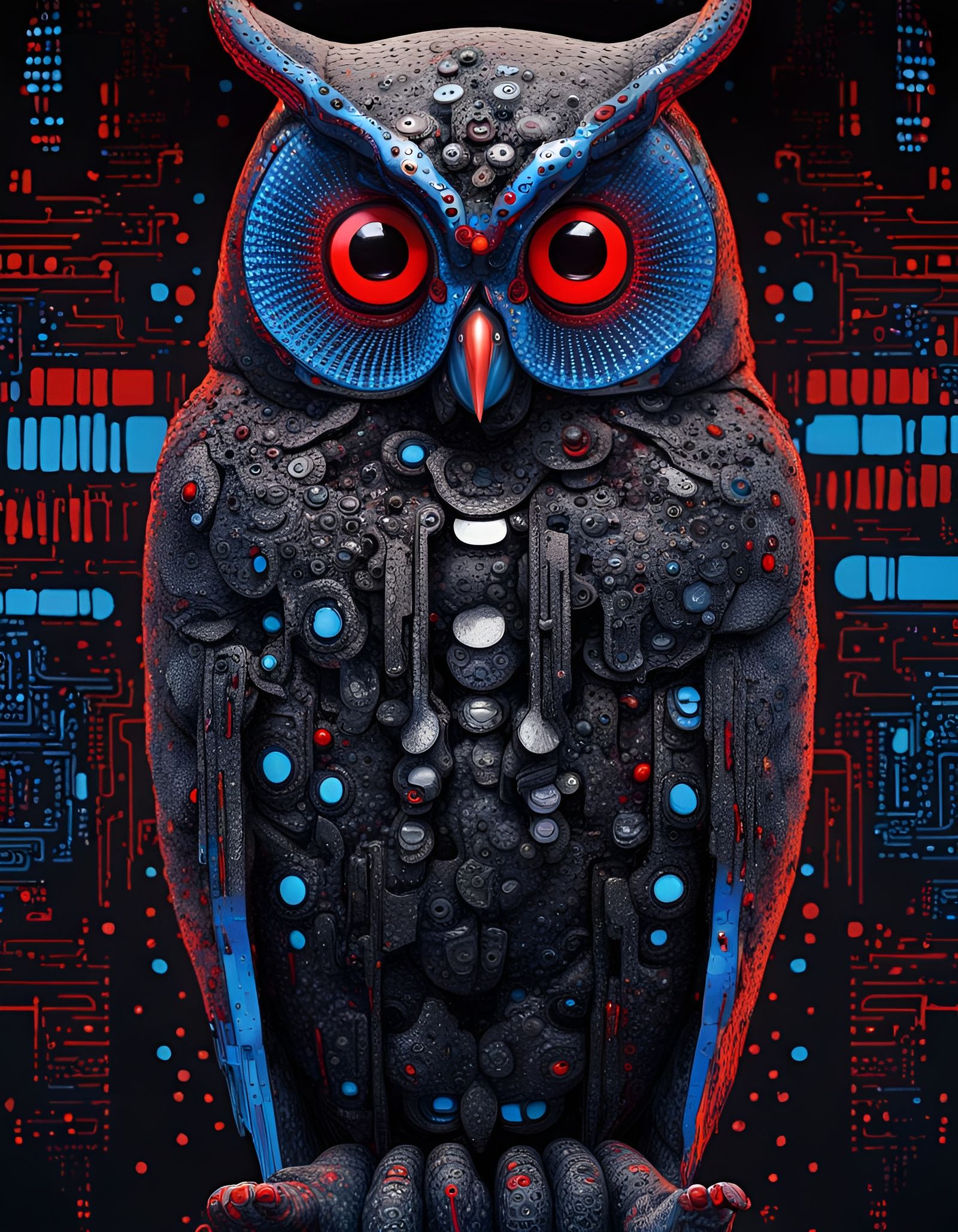 The Great Cyber Owl - AI Generated Artwork - NightCafe Creator
