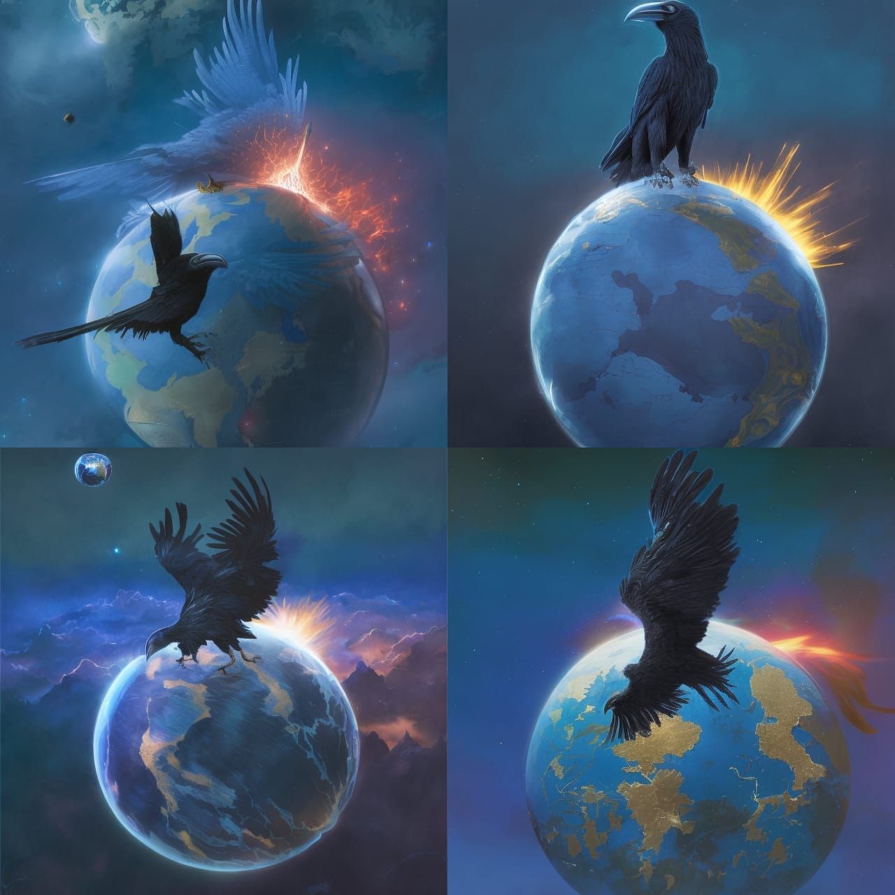 Raven God variants II - AI Generated Artwork - NightCafe Creator