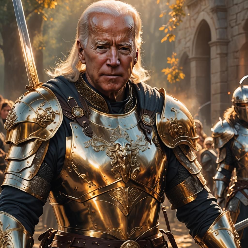 Joe Biden DND character - Joe Biden in Epic Fantasy Armor,