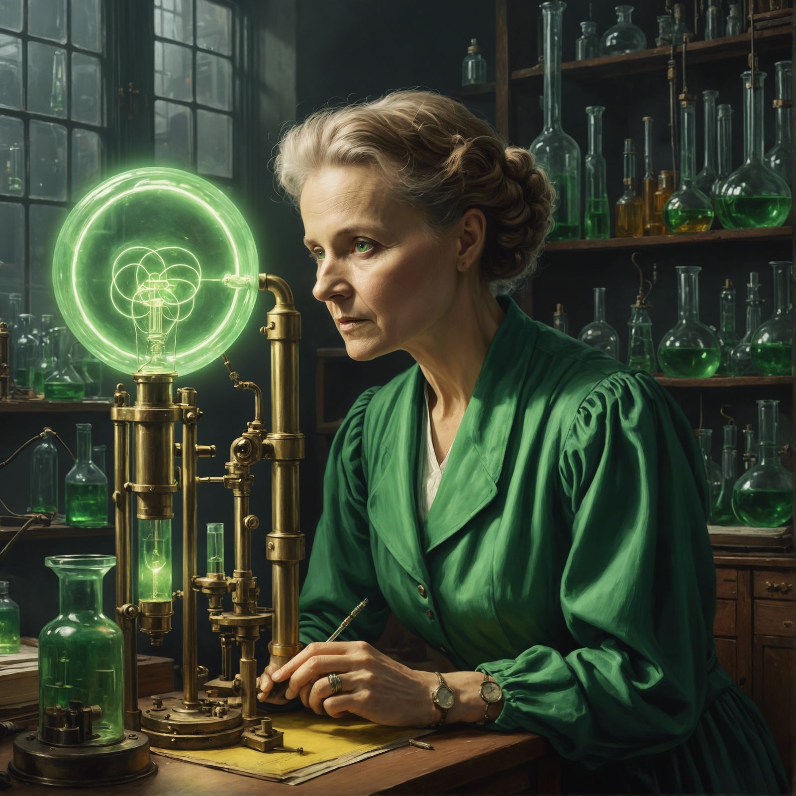 Marie Curie discovering radioactivity - AI Generated Artwork ...