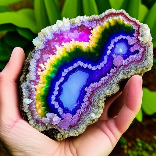 Rainbow quartz geode - AI Generated Artwork - NightCafe Creator