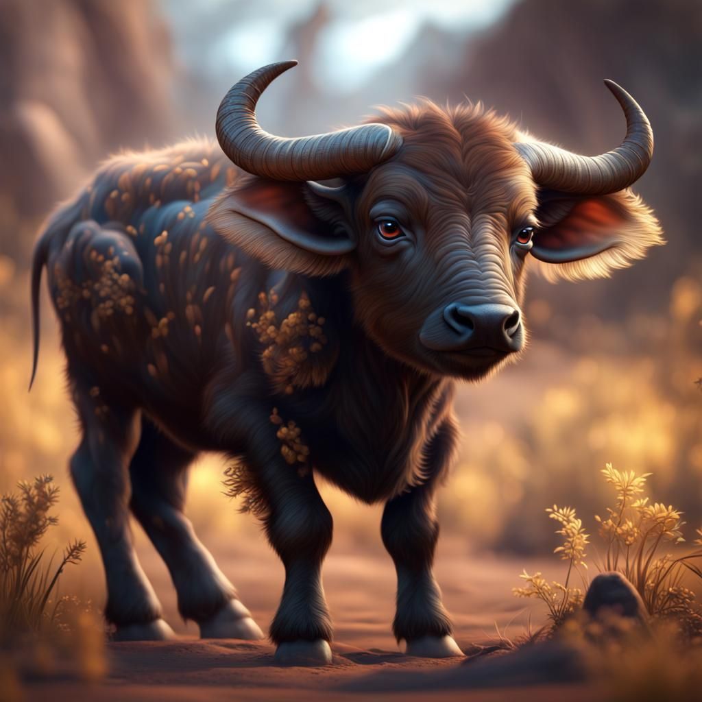 Baby African Buffalo - AI Generated Artwork - NightCafe Creator