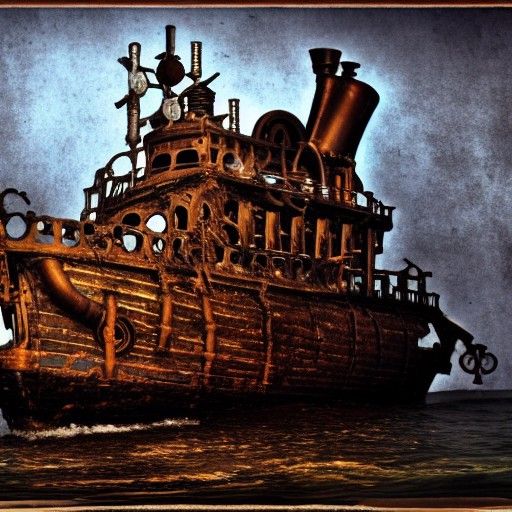 Ghost Steamship - AI Generated Artwork - NightCafe Creator