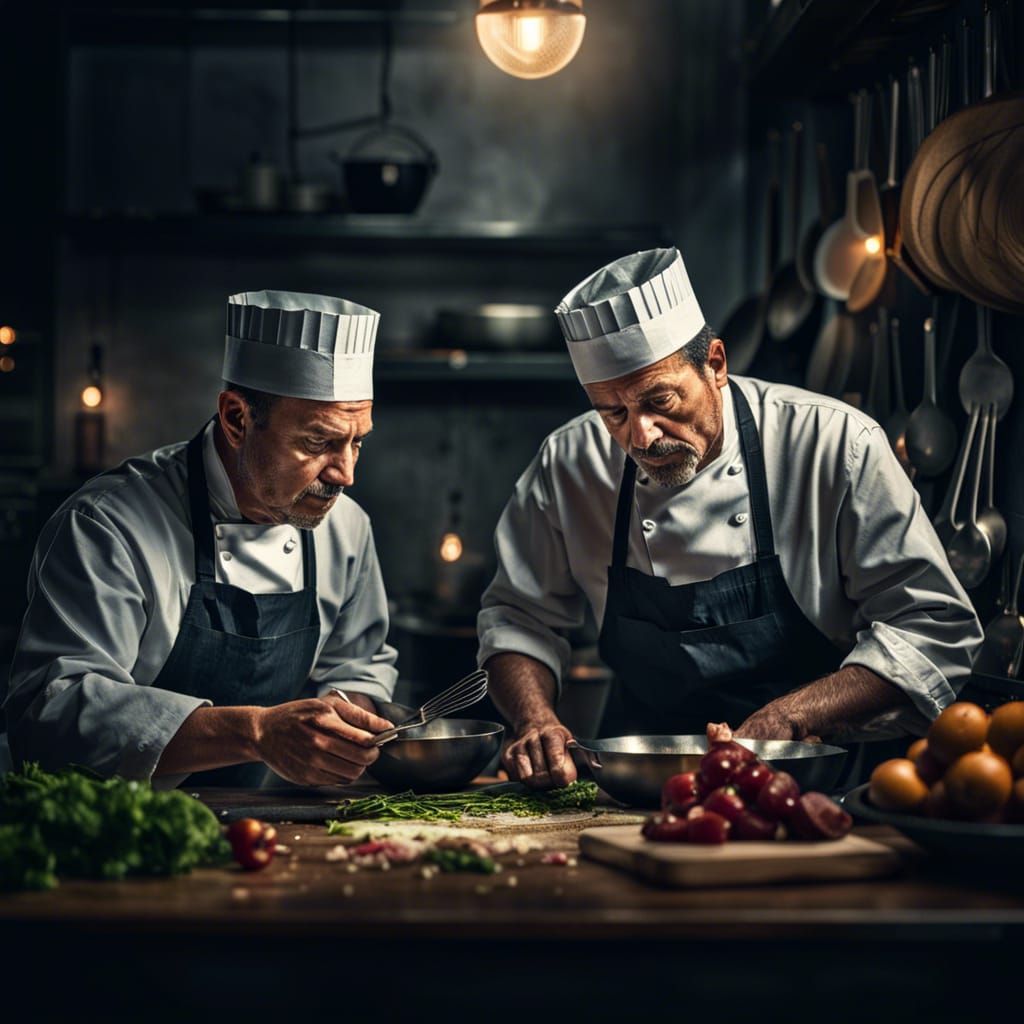 Master And Apprentice Chefs - AI Generated Artwork - NightCafe Creator
