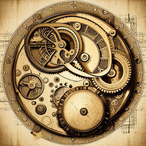 blueprint of a steampunk clockwork - AI Generated Artwork - NightCafe ...