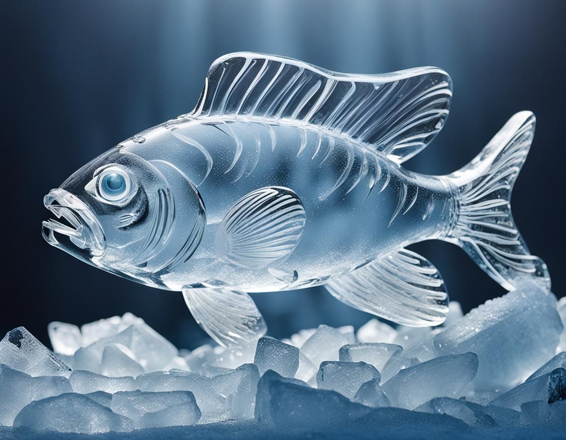 A fish made out of ice - AI Generated Artwork - NightCafe Creator