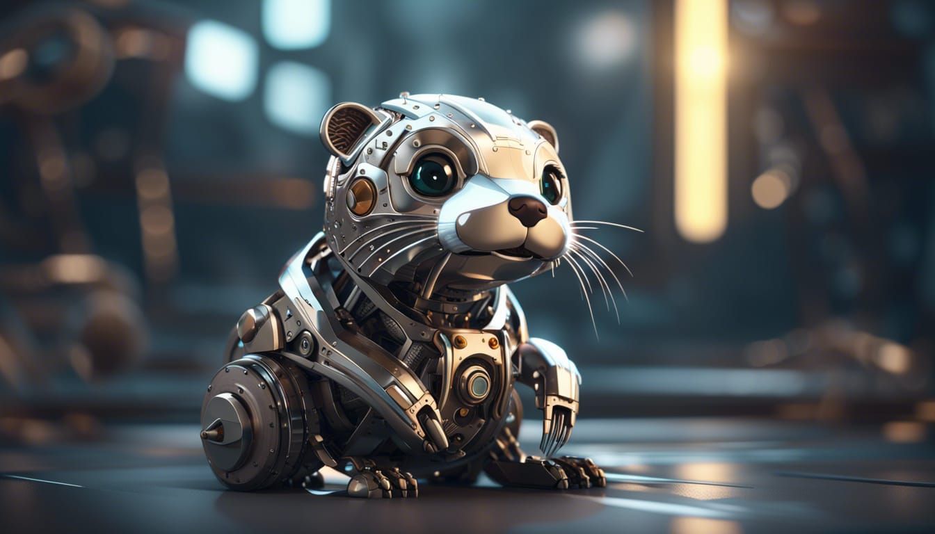 A cute mechanical Otter - AI Generated Artwork - NightCafe Creator