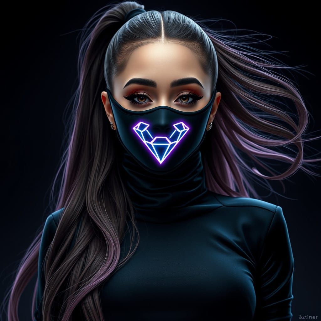 Ethereal Singer in Neon Dreamscape - AI Art