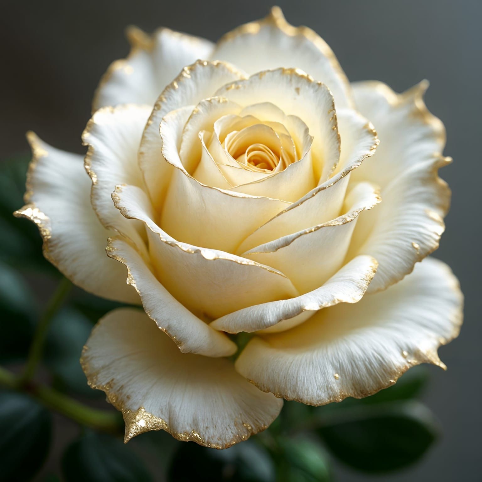 Gold tipped Rose - Sparkling Ice Rose with Gold Edges