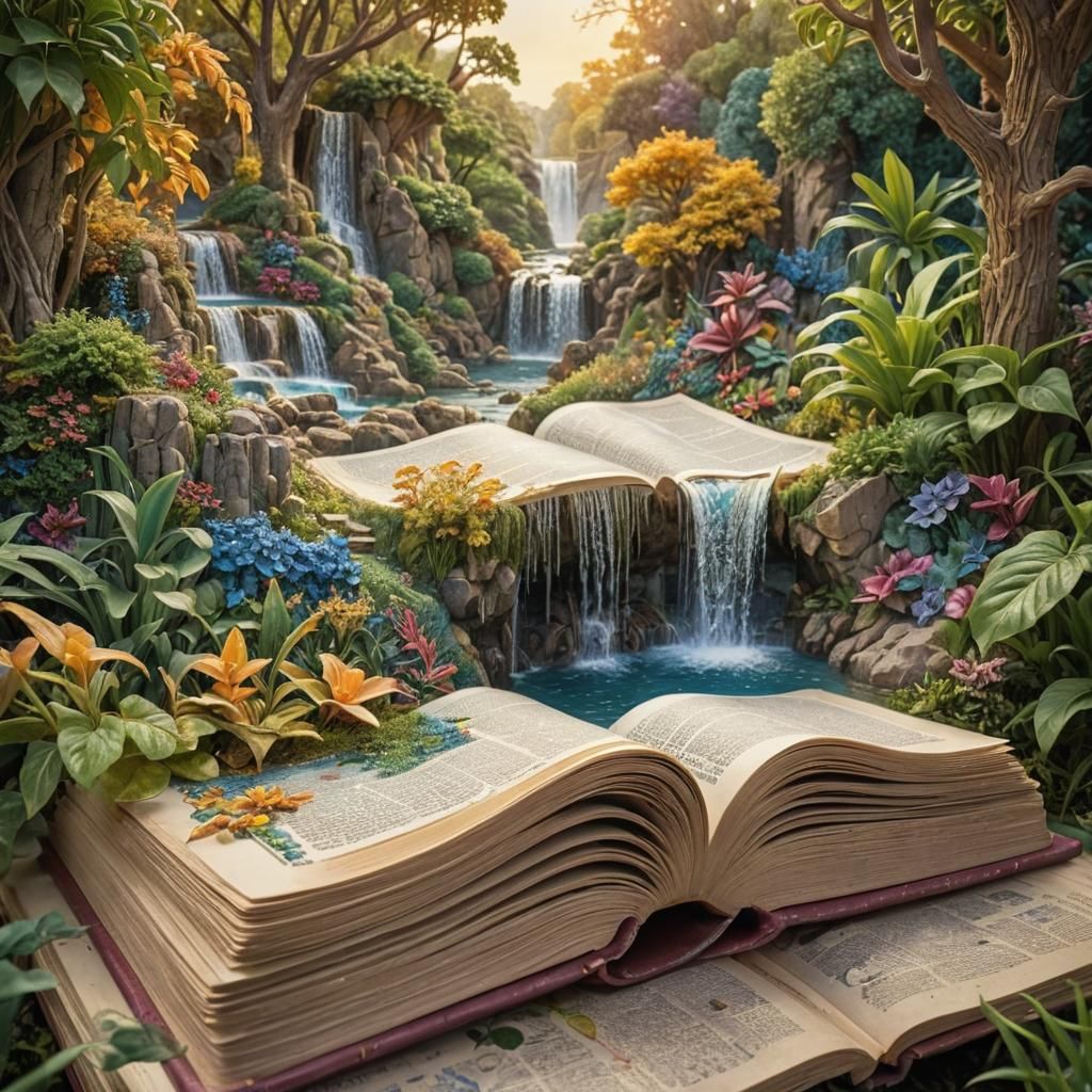 Book falls - AI Generated Artwork - NightCafe Creator