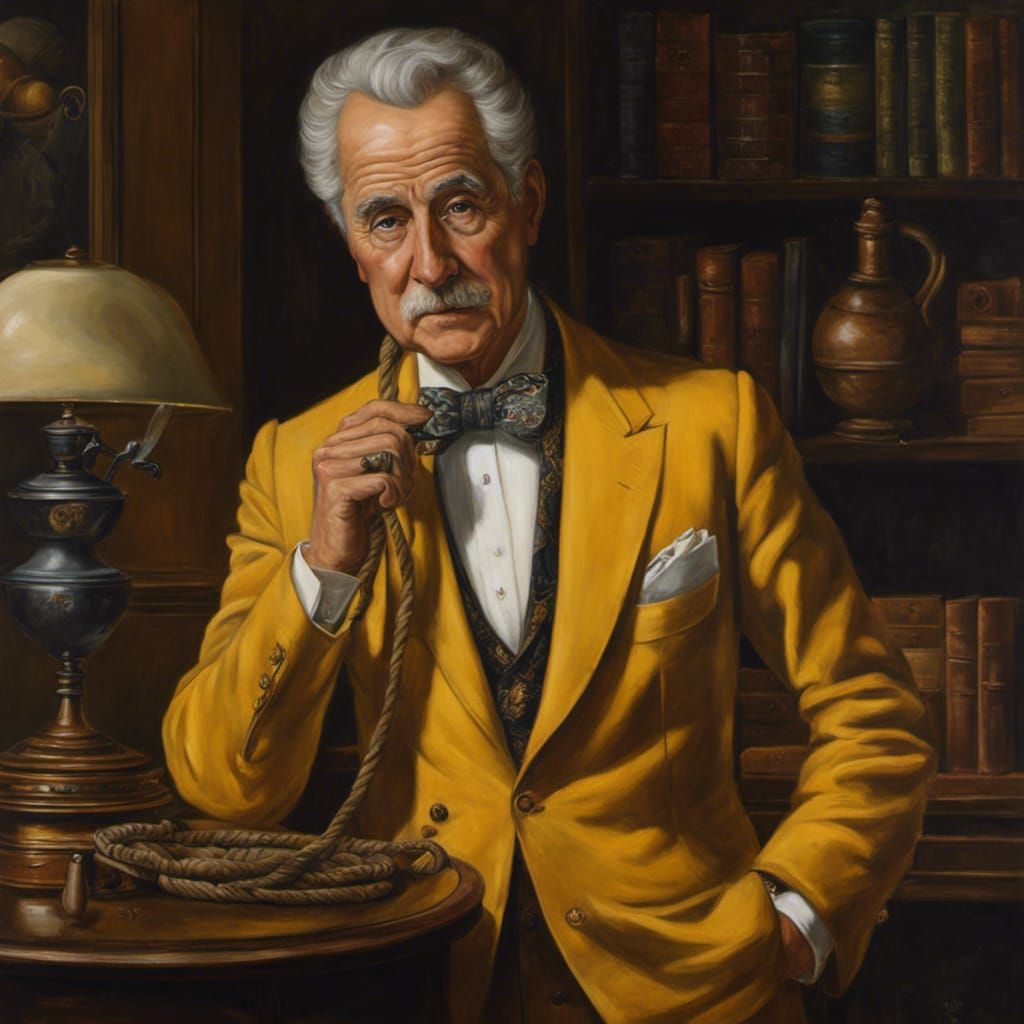 Colonel Mustard, in the study, with the rope. - AI Generated Artwork ...