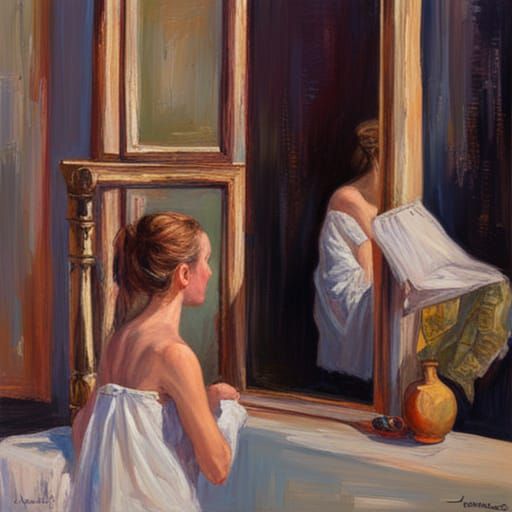 reflection reaching out of mirror - AI Generated Artwork - NightCafe Creator