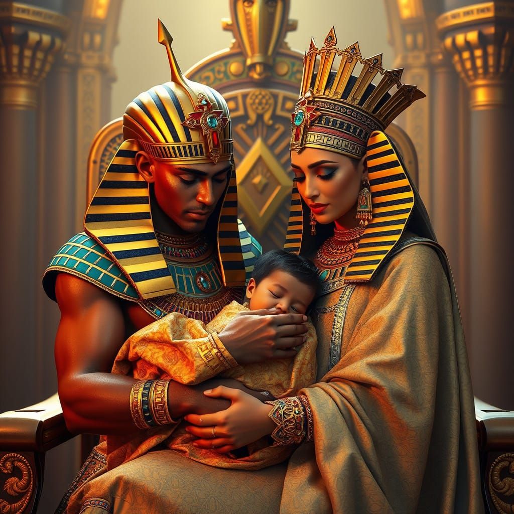 Pharaoh & His Queen Welcome Their Heir
