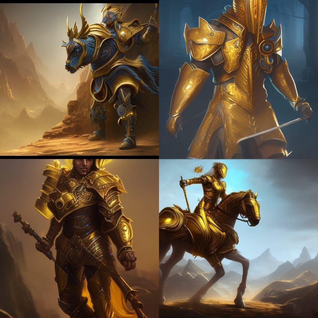 a golden lancer - AI Generated Artwork - NightCafe Creator