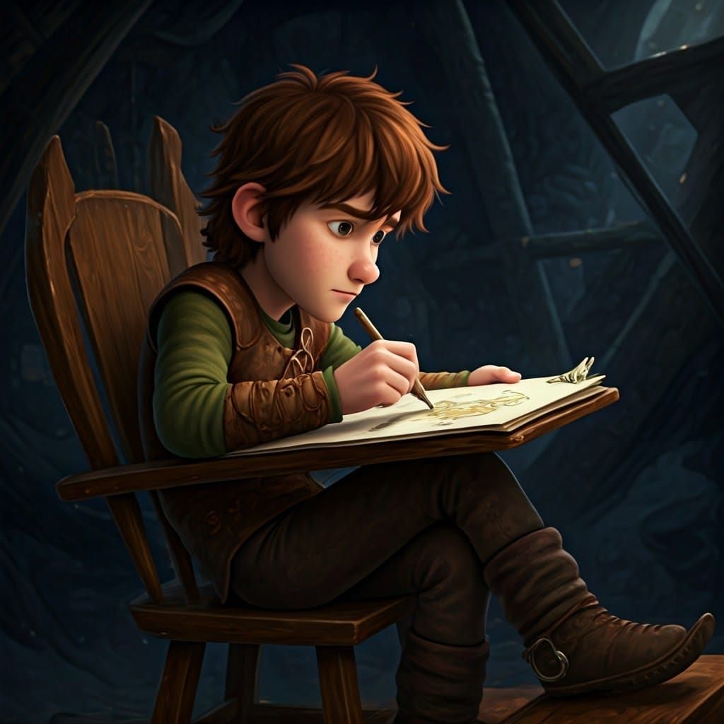 Young Hiccup Haddock Creates a Fantastical Dragon ... - AI Art