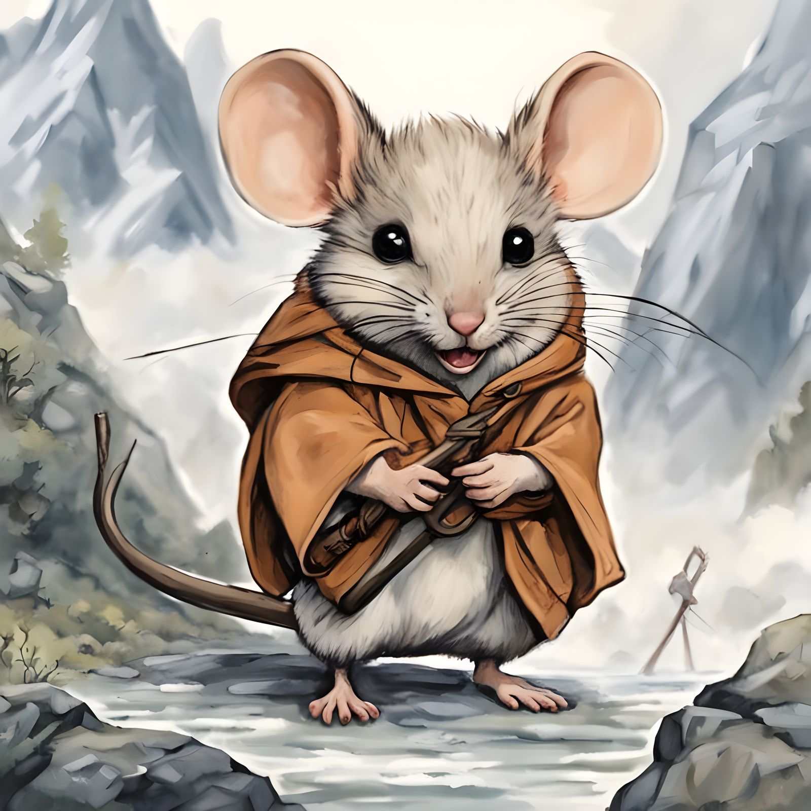 Mice in a Lord of the Rings-Style Tiny Adventure - AI Art