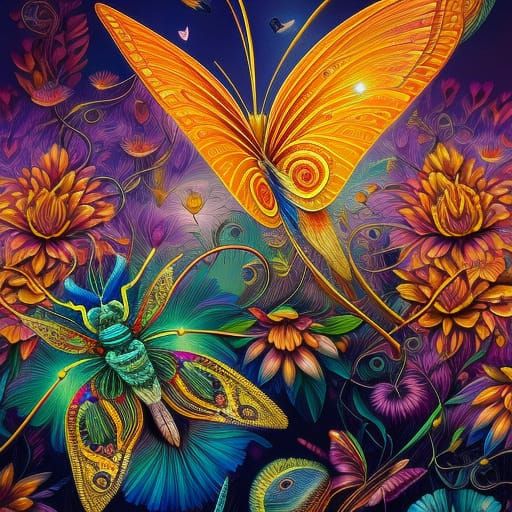 Moth painting - AI Generated Artwork - NightCafe Creator